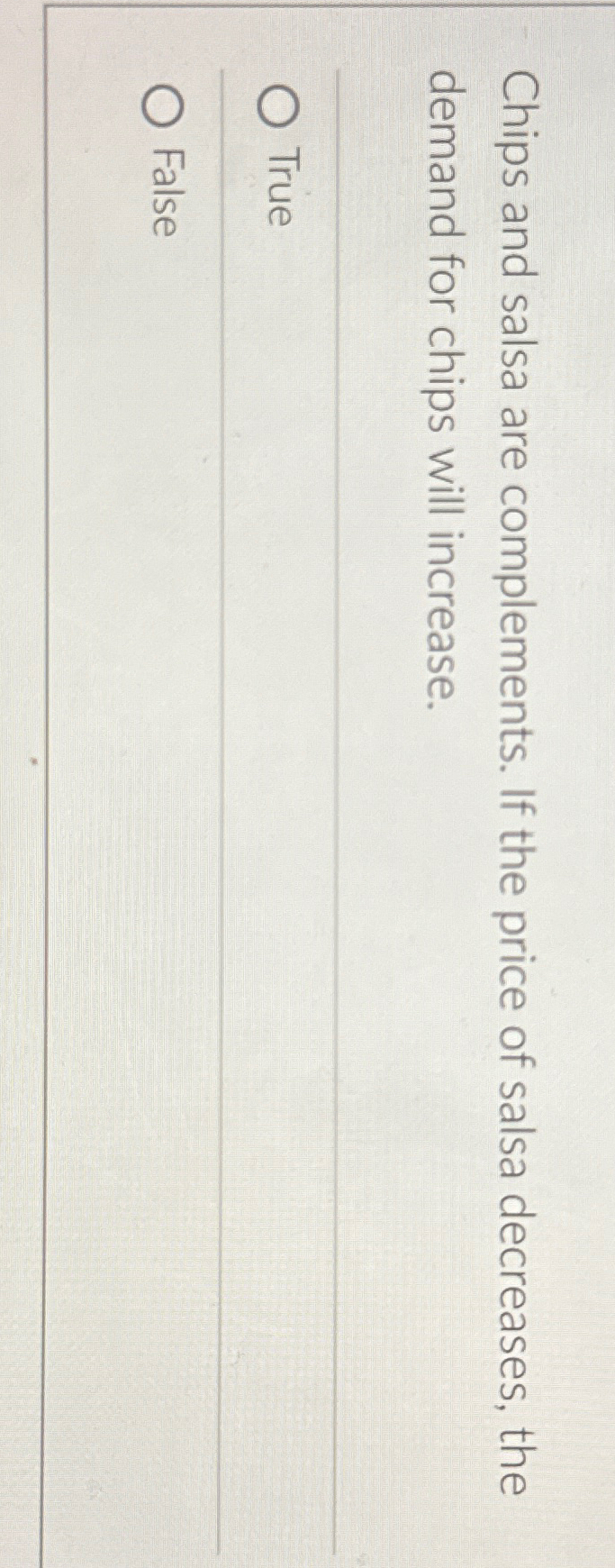 Solved Chips and salsa are complements. If the price of | Chegg.com
