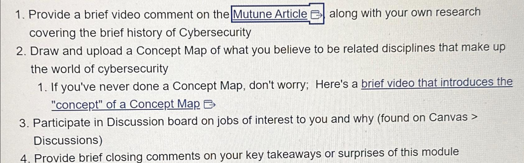 Solved Provide a brief video comment on the Mutune Article | Chegg.com
