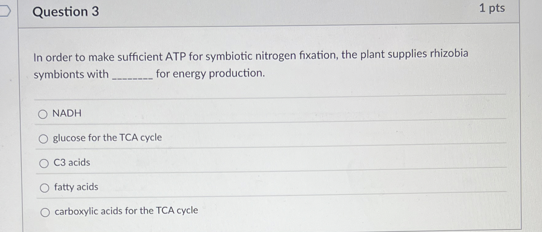Solved Question 31 ﻿ptsIn order to make sufficient ATP for | Chegg.com