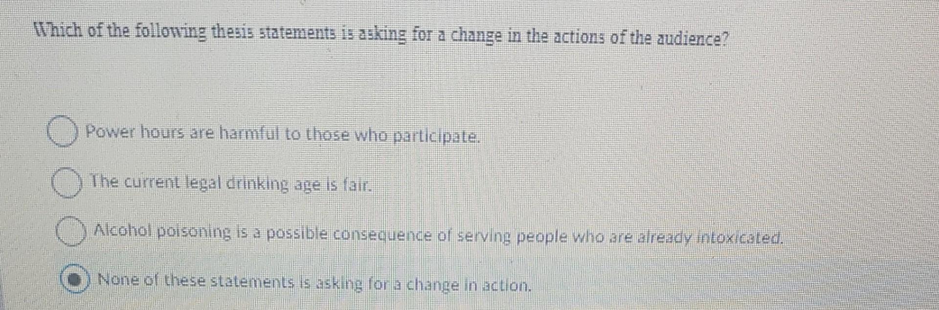 Which of the following thesis statements is asking | Chegg.com