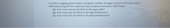 Solved Consider a paging system where a program contains 16 | Chegg.com