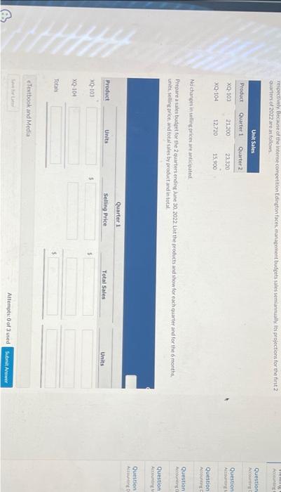 Solved reipectlvely Beckene of the intense cornpet ition | Chegg.com