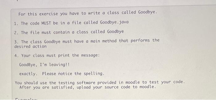 Solved For this exercise you have to write a class called | Chegg.com