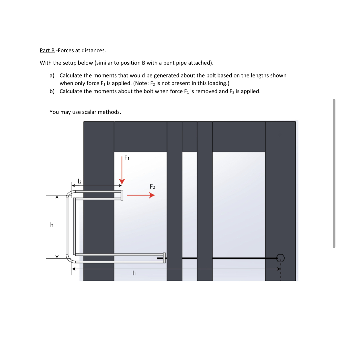 Solved Part B -Forces at distances.With the setup below | Chegg.com