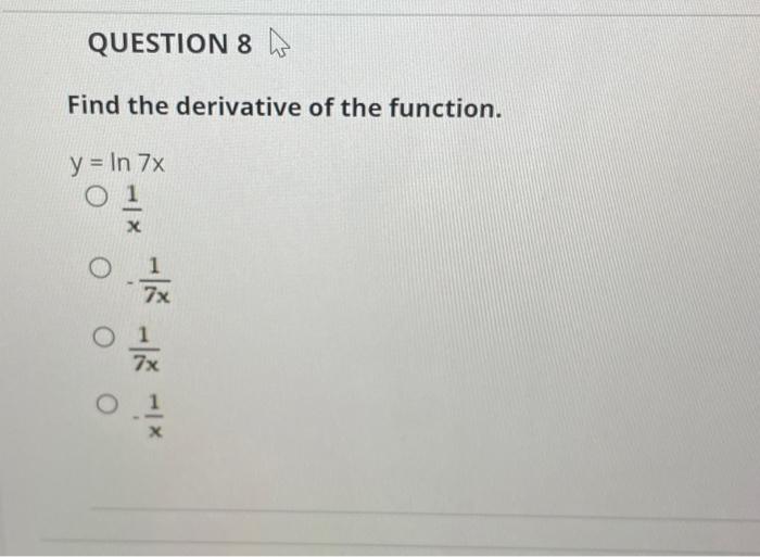 Solved Find the derivative of the function. | Chegg.com