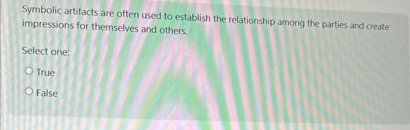 Solved Symbolic artifacts are often used to establish the | Chegg.com