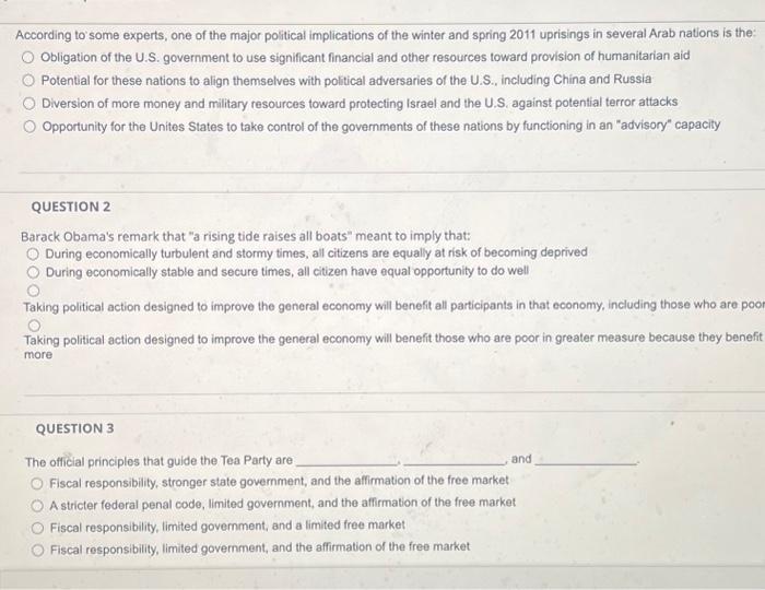 According to some experts, one of the major political | Chegg.com
