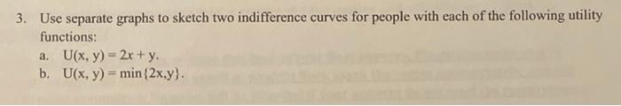 Solved 3. Use separate graphs to sketch two indifference | Chegg.com