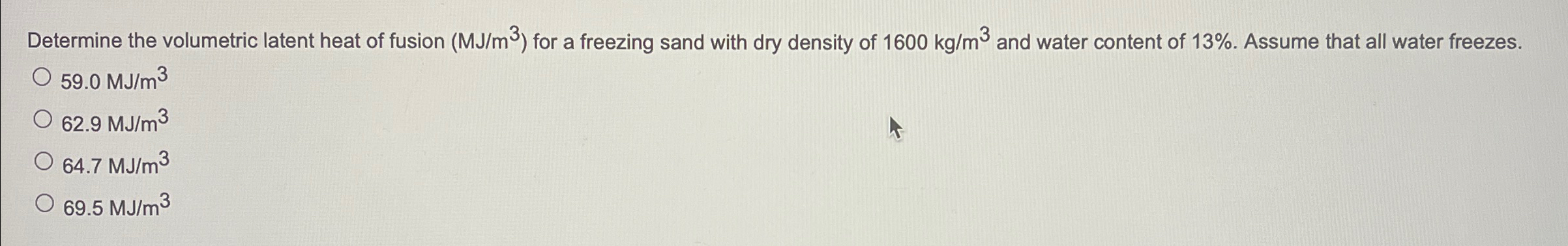 Solved Determine the volumetric latent heat of fusion ) | Chegg.com