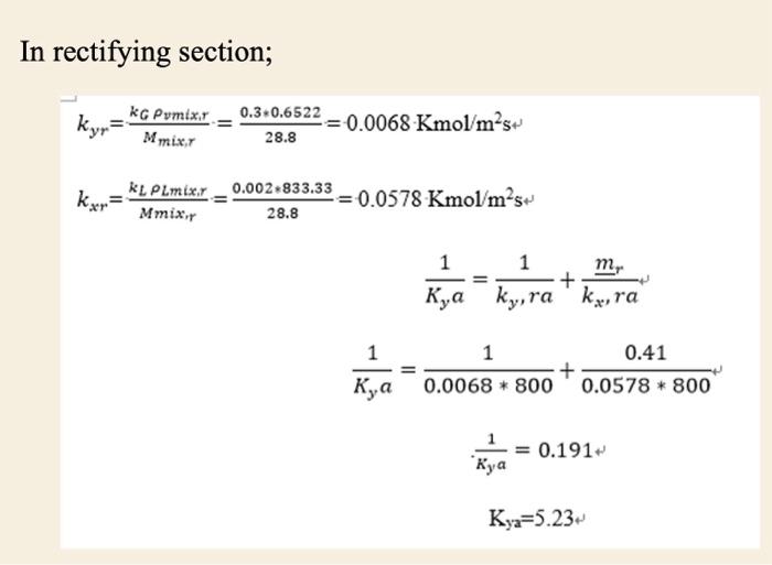Solved CALCULATING THE MASS-TRANSFER COEFFICIENTS - We first | Chegg.com