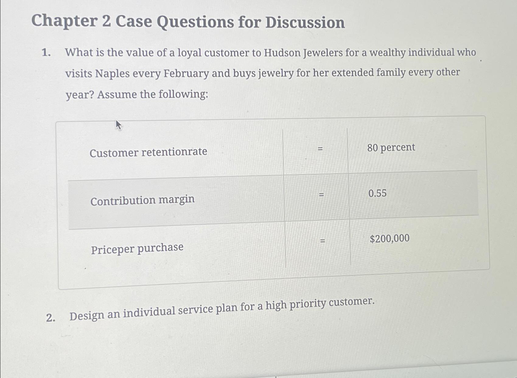 Solved Chapter 2 ﻿Case Questions for DiscussionWhat is the | Chegg.com