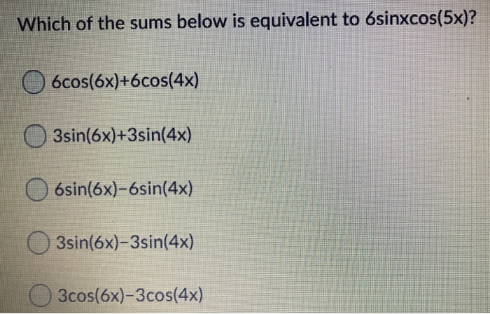Solved Which of the sums below is equivalent to | Chegg.com