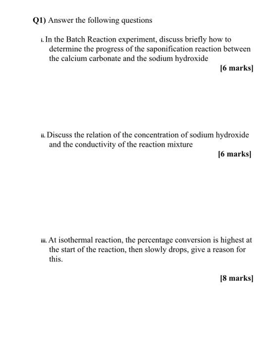 Solved Q1) Answer the following questions i. In the Batch | Chegg.com