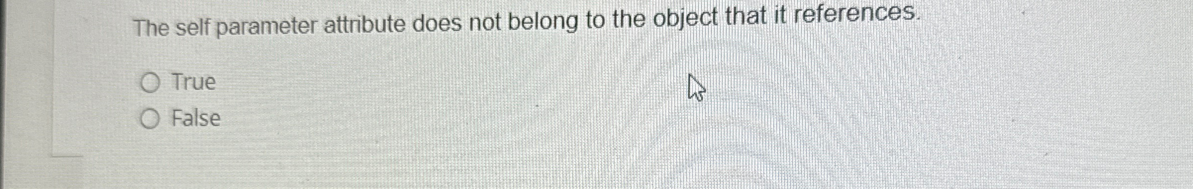 Solved The self parameter attribute does not belong to the | Chegg.com