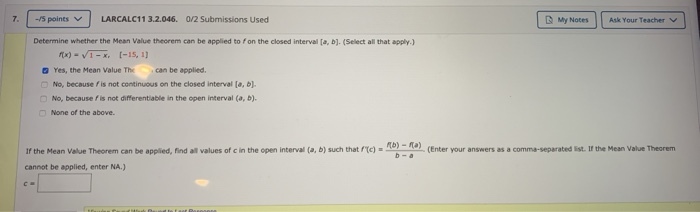 Solved 7. -15 points LARCALC11 3.2.046. 0/2 Submissions Used | Chegg.com Solved 7. -15 points LARCALC11 3.2.046. 0/2 Submissions Used | Chegg.com