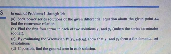 Solved In each of Problems 1 through 14: (a) Seek power | Chegg.com