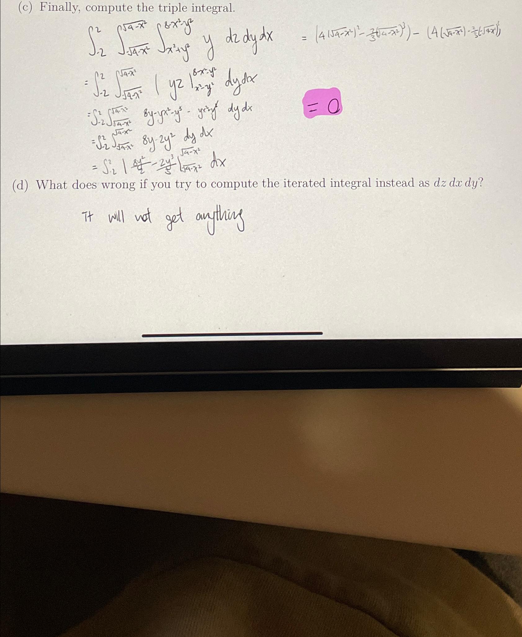 Solved (c) ﻿Finally, compute the triple | Chegg.com