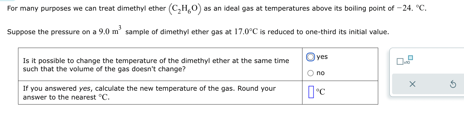 Solved For many purposes we can treat dimethyl ether (C2H6O) | Chegg.com