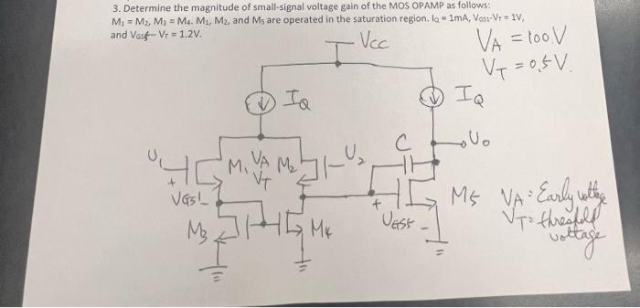Solved 3. Determine the magnitude of small-signal voltage | Chegg.com