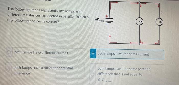Solved The following image represents two lamps with | Chegg.com