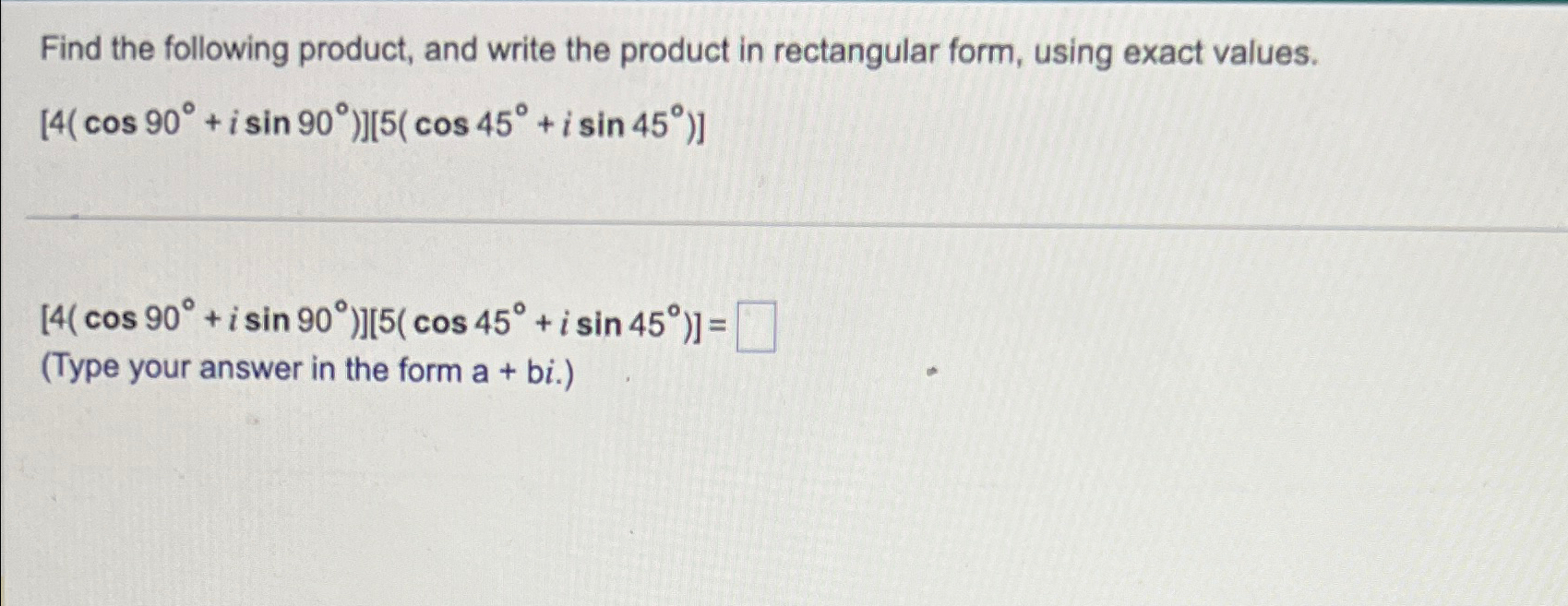 Solved Find the following product, and write the product in | Chegg.com