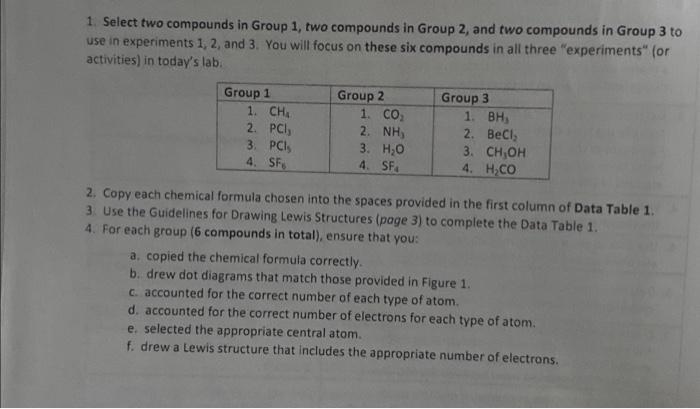 Solved 1. Select two compounds in Group 1, two compounds in | Chegg.com