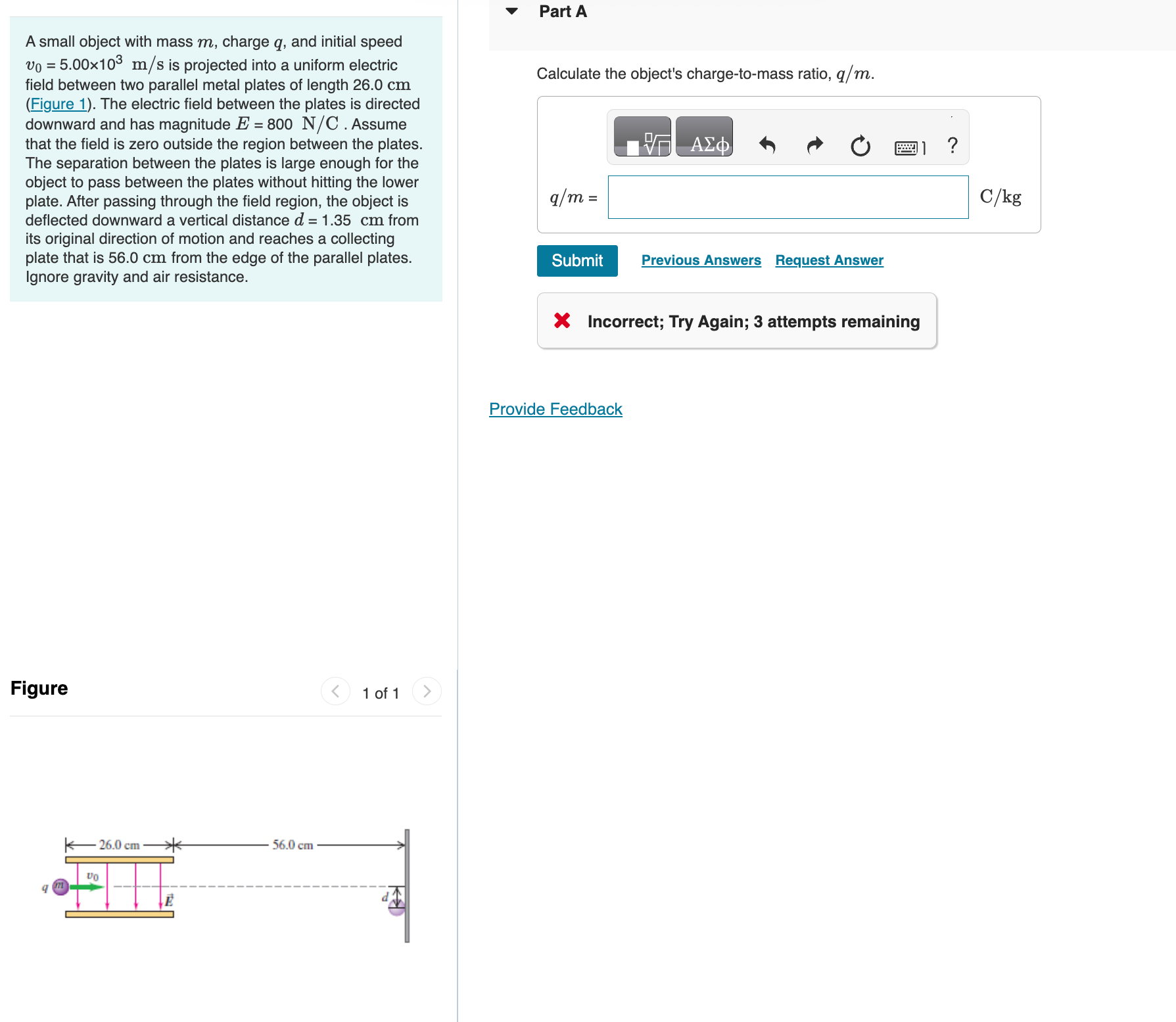 Solved A small object with mass m, ﻿charge q, ﻿and initial | Chegg.com