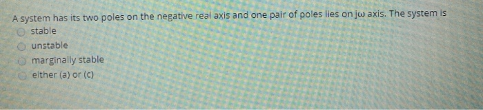 Solved A system has its two poles on the negative real axis | Chegg.com