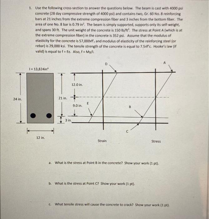 Solved 1. Use the following cross-section to answer the | Chegg.com