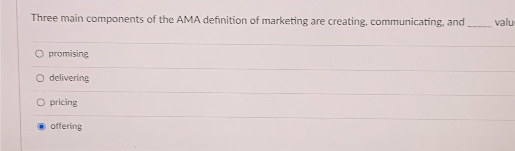 Solved Three main components of the AMA definition of | Chegg.com