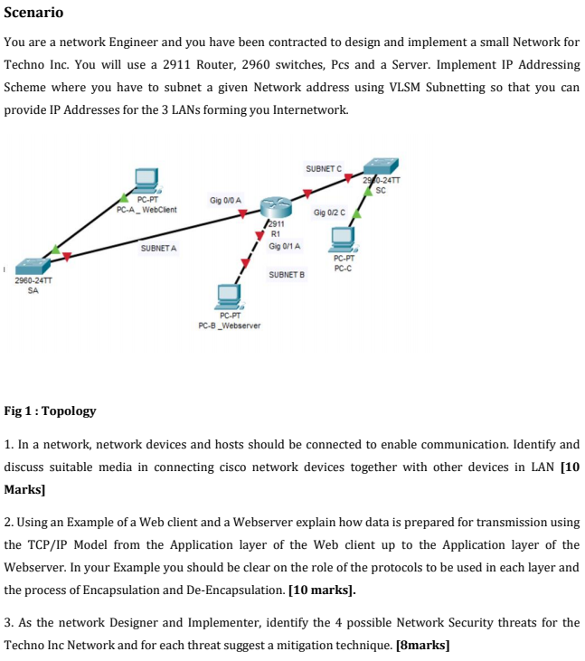 Solved Scenario You are a network Engineer and you have been | Chegg.com