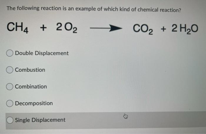 Solved The following reaction is an example of which kind of | Chegg.com