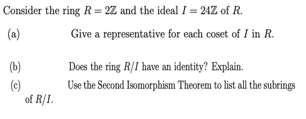 Solved Ring theory. Please can someone help with this | Chegg.com