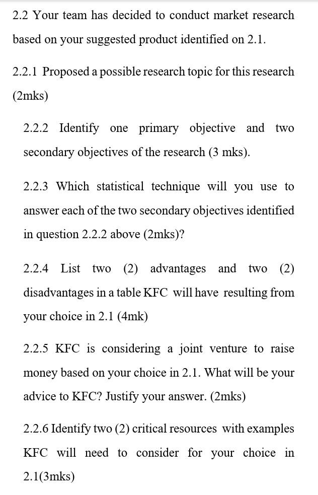 Solved 2. With the rising food prices, KFC has decided it | Chegg.com