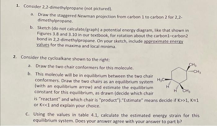 1. Consider 2,2-dimethylpropane (not pictured). a. | Chegg.com