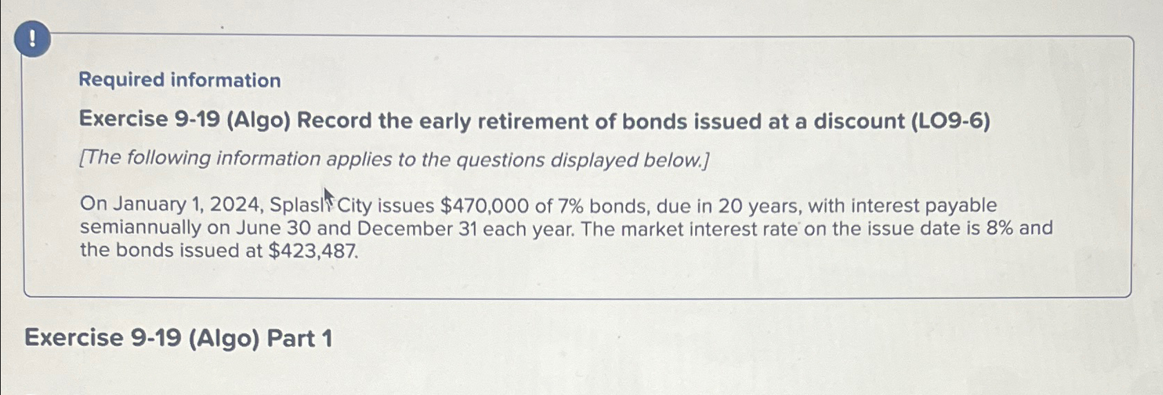!Required informationExercise 9-19 (Algo) ﻿Record the | Chegg.com