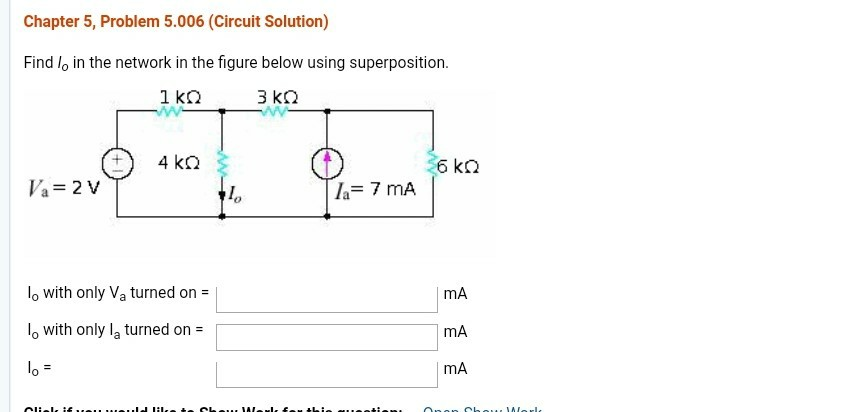 Solved Chapter 5, Problem 5.006 (Circuit Solution) Find I. | Chegg.com