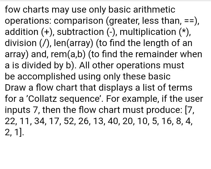Solved fow charts may use only basic arithmetic operations: | Chegg.com