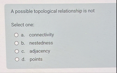 Solved A possible topological relationship is notSelect | Chegg.com