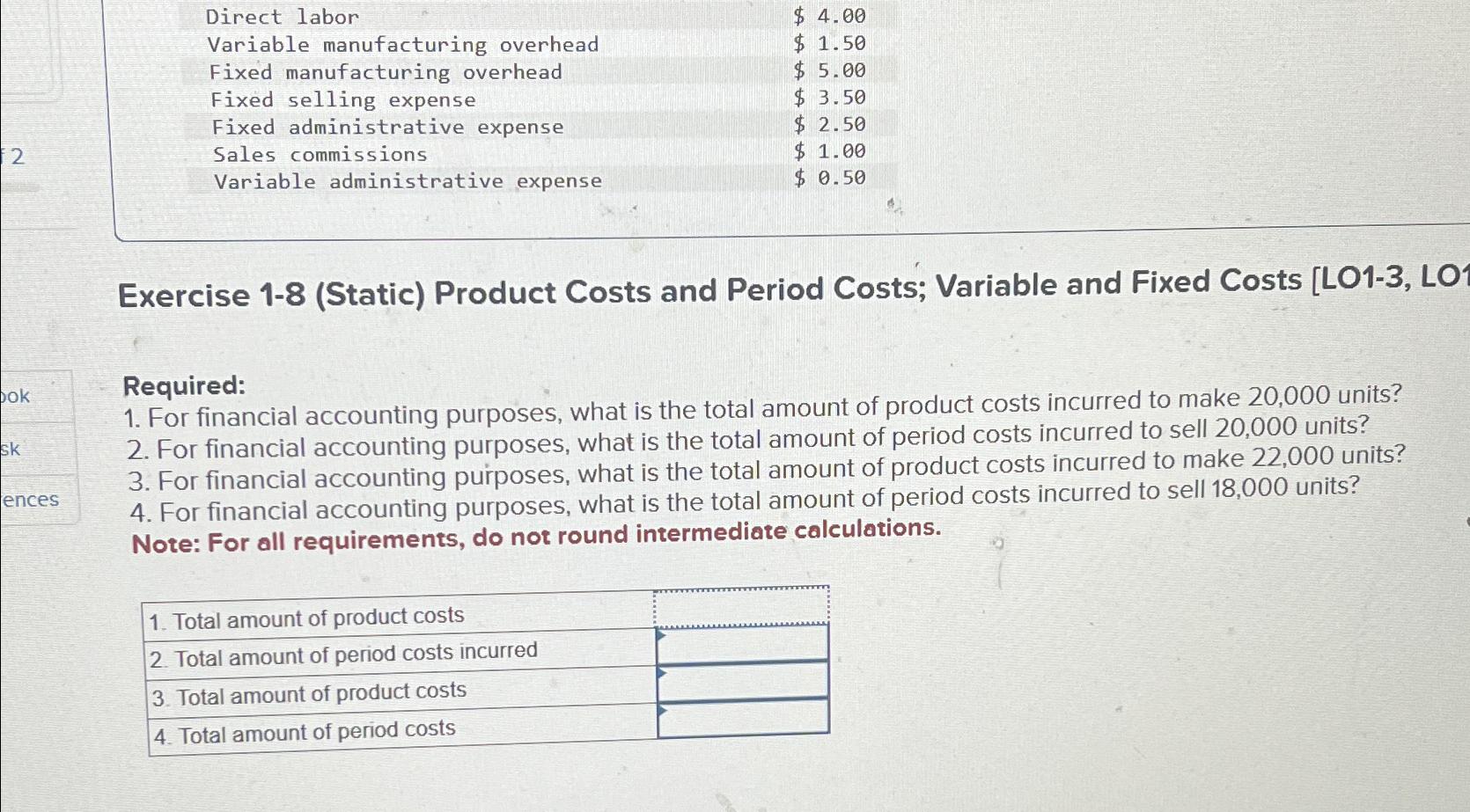 Solved Table Direct Labor 4 00 Chegg
