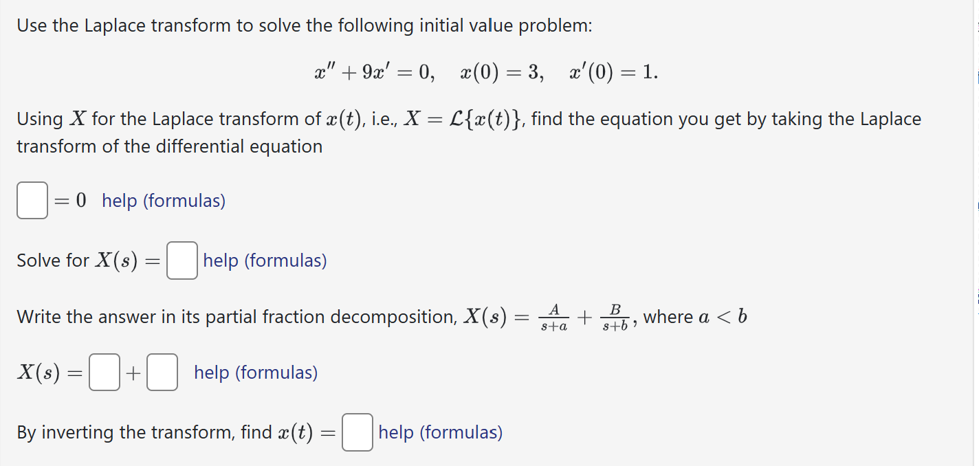 Solved Use the Laplace transform to solve the following | Chegg.com