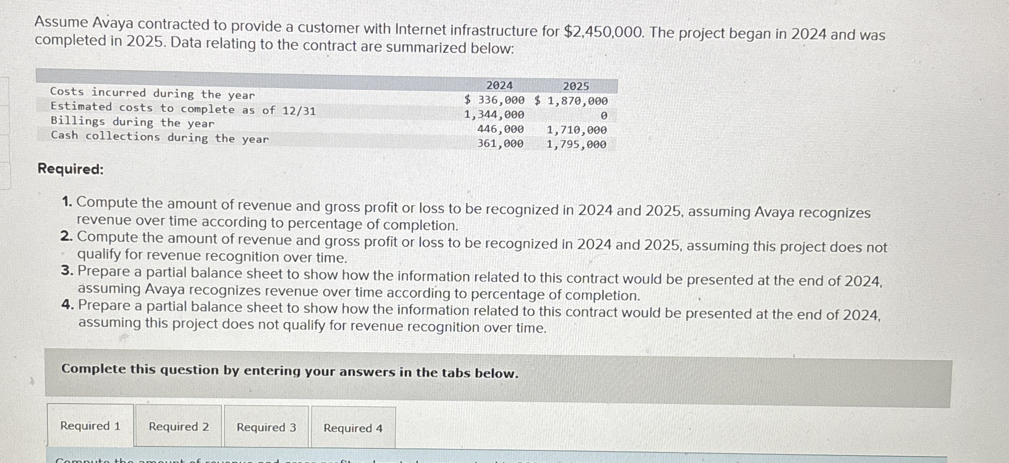 Solved Assume Avaya contracted to provide a customer with | Chegg.com