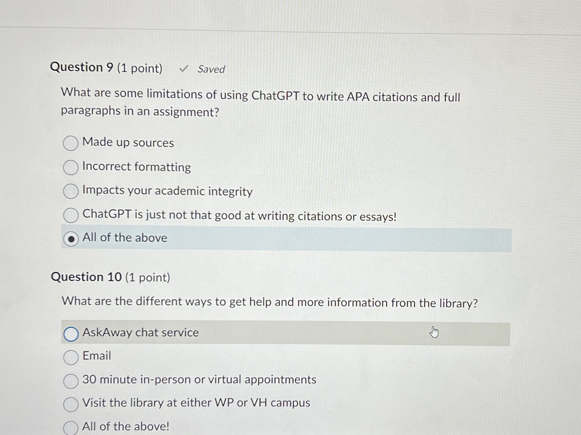 Solved Question 9 (1 ﻿point) ﻿SavedWhat are some | Chegg.com