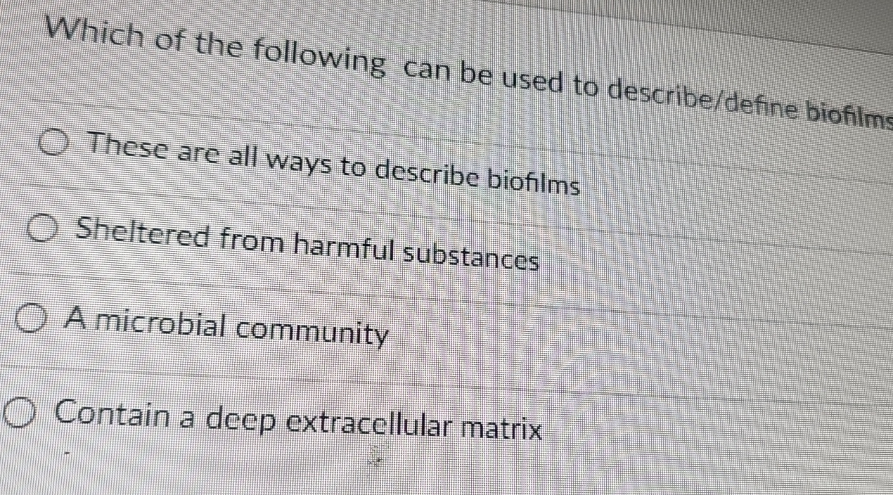 Solved Which of the following can be used to describe/define | Chegg.com