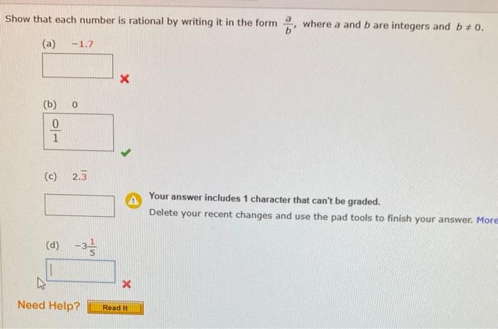 Solved Show that each number is rational by writing it in | Chegg.com