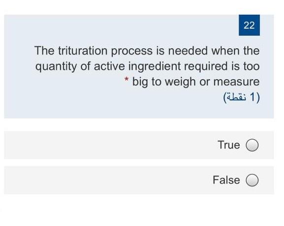 Solved 22 The trituration process is needed when the | Chegg.com