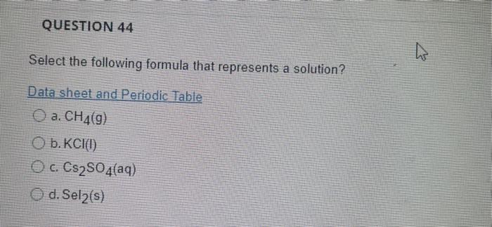 Solved Select the following formula that represents a | Chegg.com
