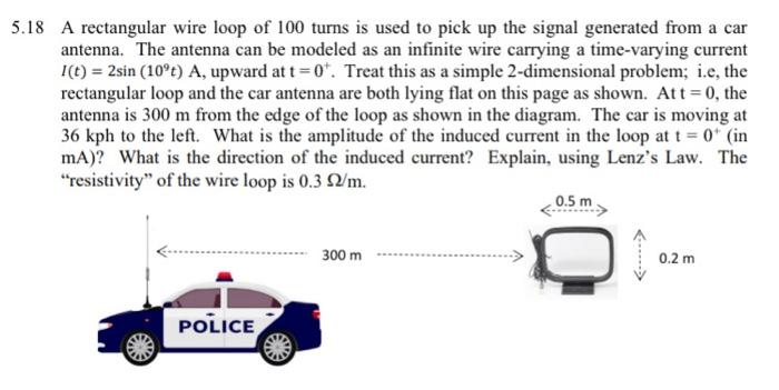 Solved 18 A rectangular wire loop of 100 turns is used to | Chegg.com