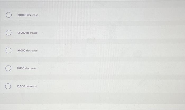 Solved 20,000 decrease. 12.000 decrease. 16.000 decrease. | Chegg.com