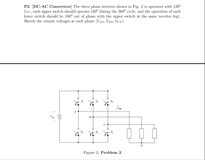 Solved P2. [DC-AC Converters] ﻿The three phase inverter | Chegg.com